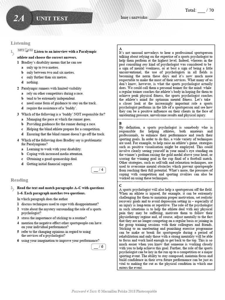 Password Reset C1 - C2 - UT - 2A | PDF | Psychology
