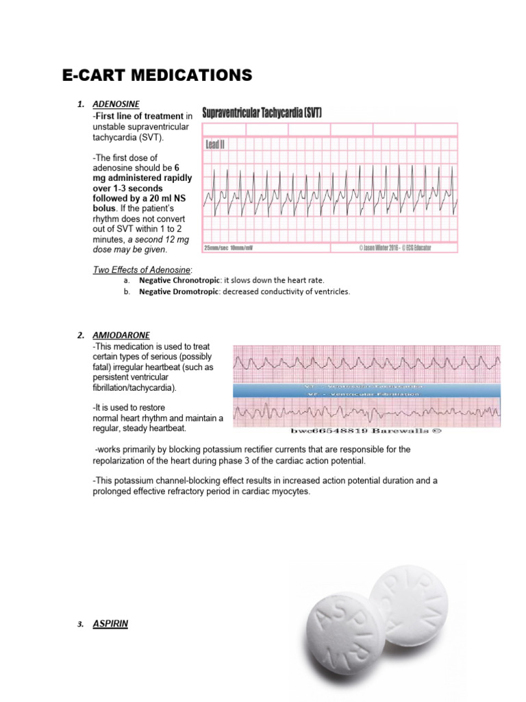 E Cart Medications | PDF | Heart | Myocardial Infarction