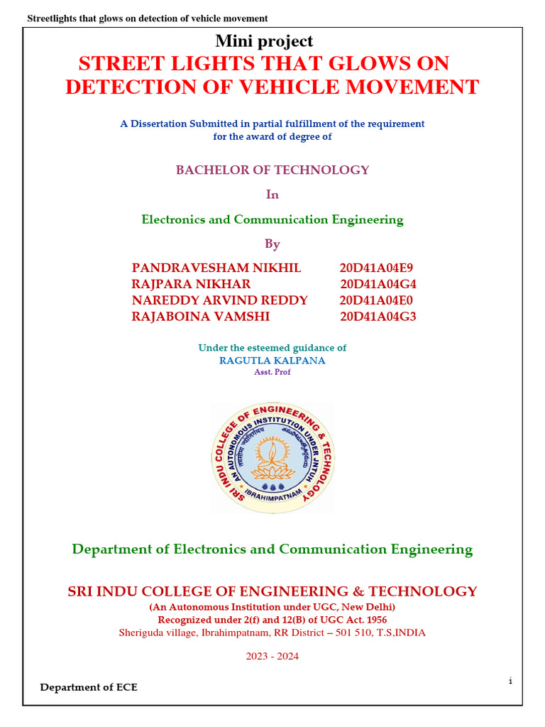 7 Street Light PDF | PDF | Infrared | Light Emitting Diode
