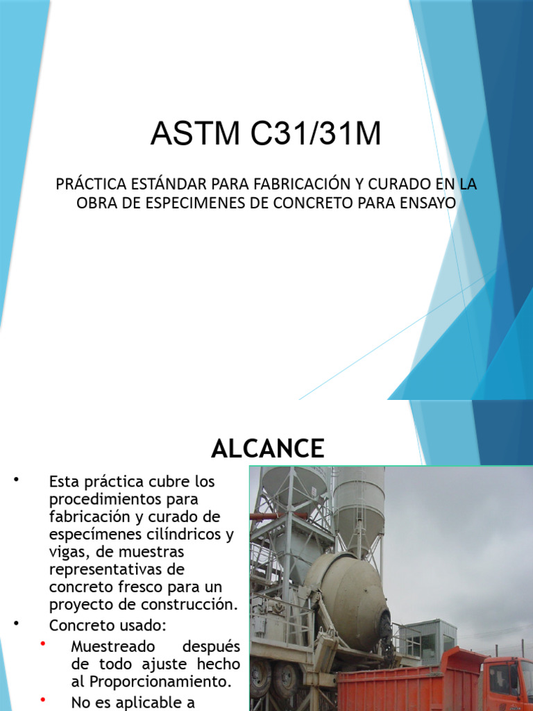 07-Astm C31 | Descargar gratis PDF | Hormigón | Acero