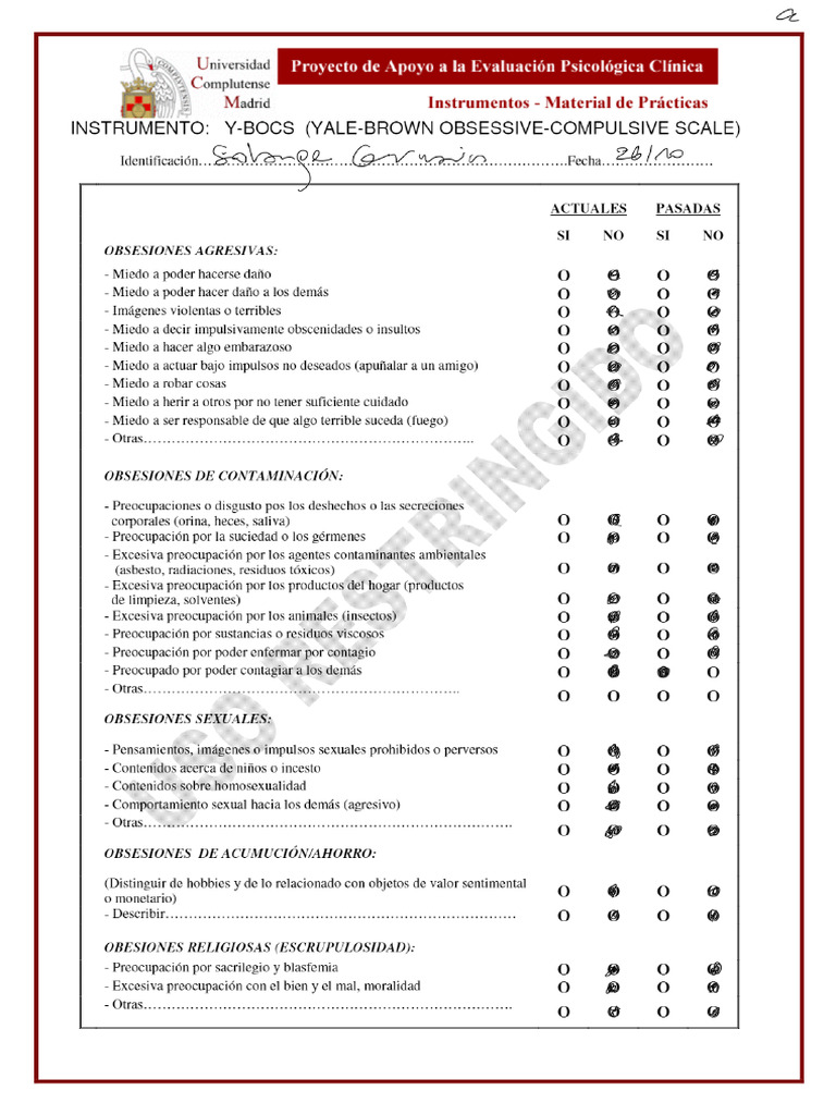 INSTRUMENTO - Y-BOCS (YALE-BROWN OBSESSIVE-COMPULSIVE SCALE) - PDF ...