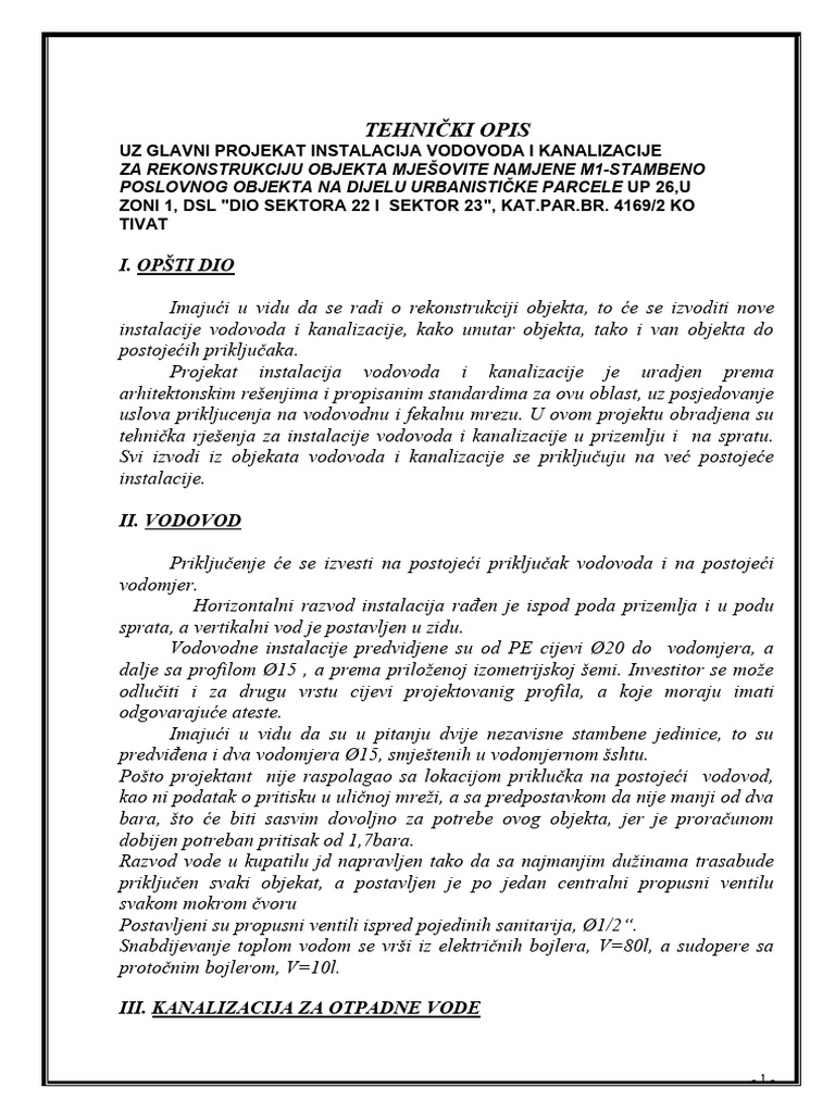 Tehn. Izvjestaj | PDF