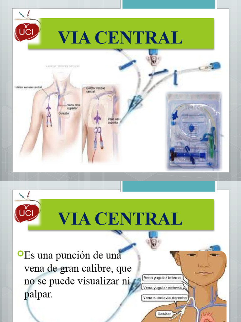 Procedimiento y cuidados de vía central | PDF | Herida | Medicina CLINICA