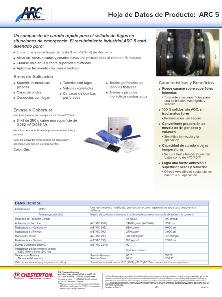 Hoja Tecnica ARC 5 | PDF | Materiales | Ciencias fisicas