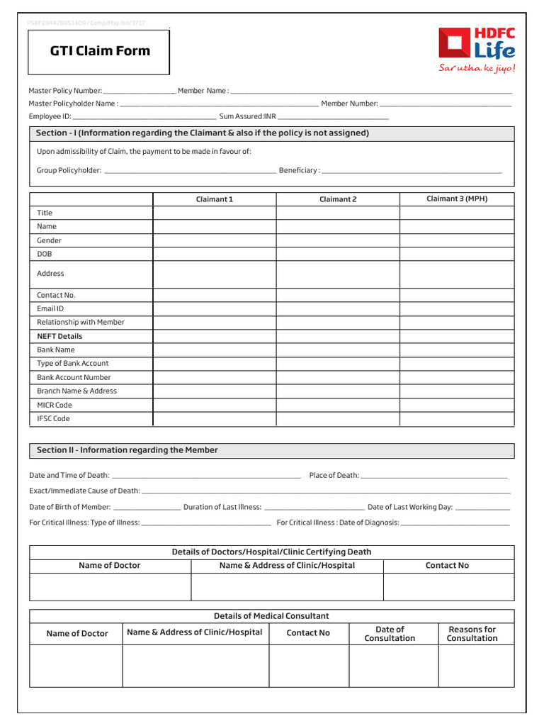 GTI-Claim-Form - (Employer - Employee) | PDF | Insurance | Life Insurance