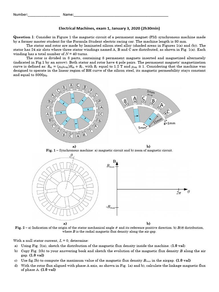 1st Exam Question Paper - Solution | PDF | Electric Motor | Inductor 1st Exam Question Paper - Solution | PDF | Electric Motor | Inductor