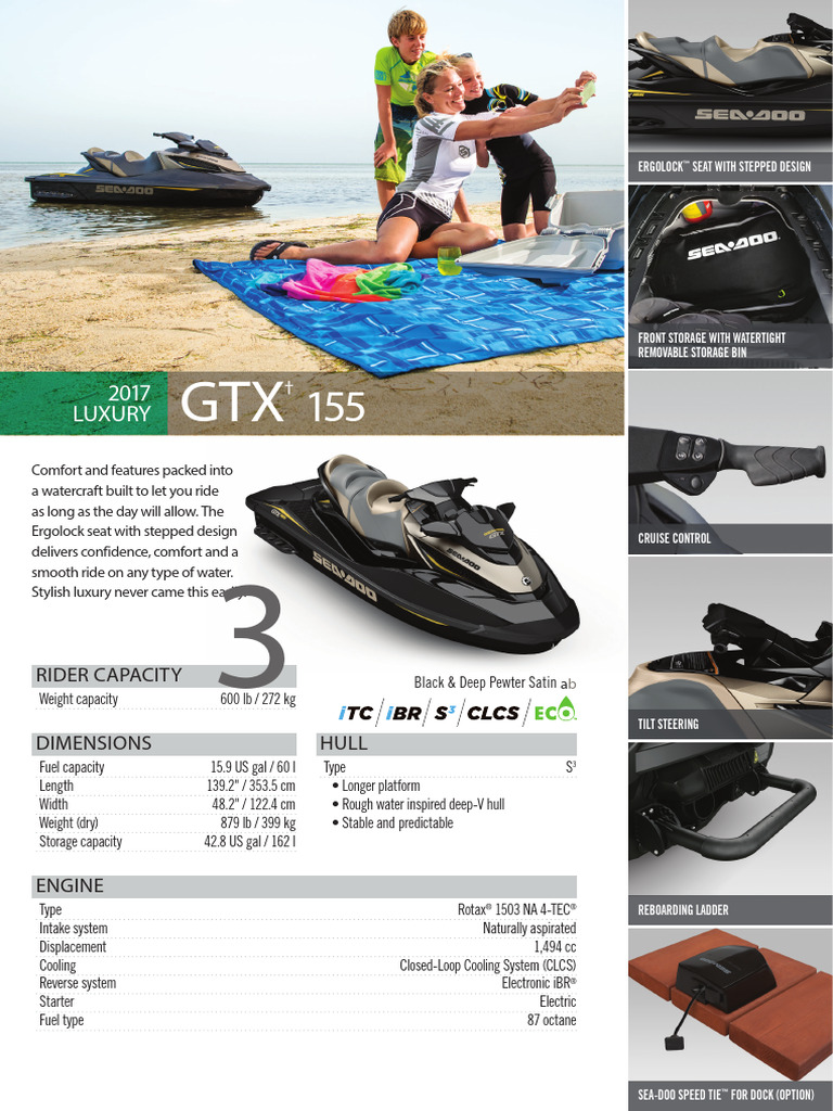2017-SeaDoo-GTX-155-Specs | PDF | Throttle | Automotive Technologies