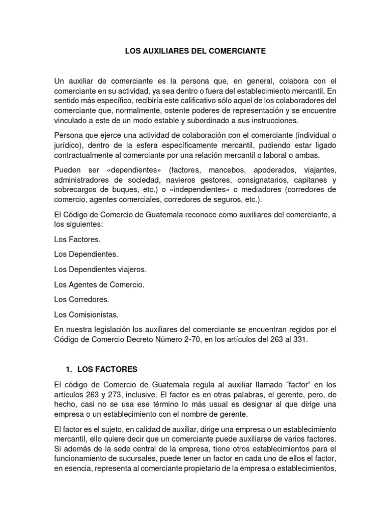 Los Auxiliares Del Comerciante - Removed | PDF | Comercio | Business