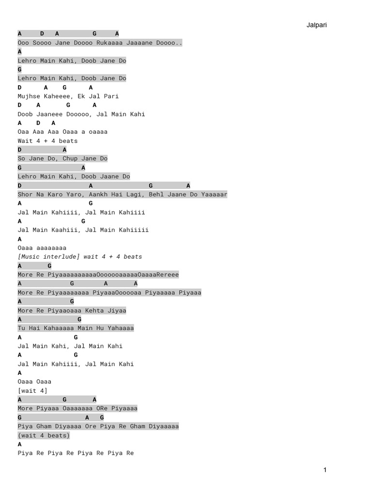 Jal Pari | PDF | Elements Of Music | Music Theory