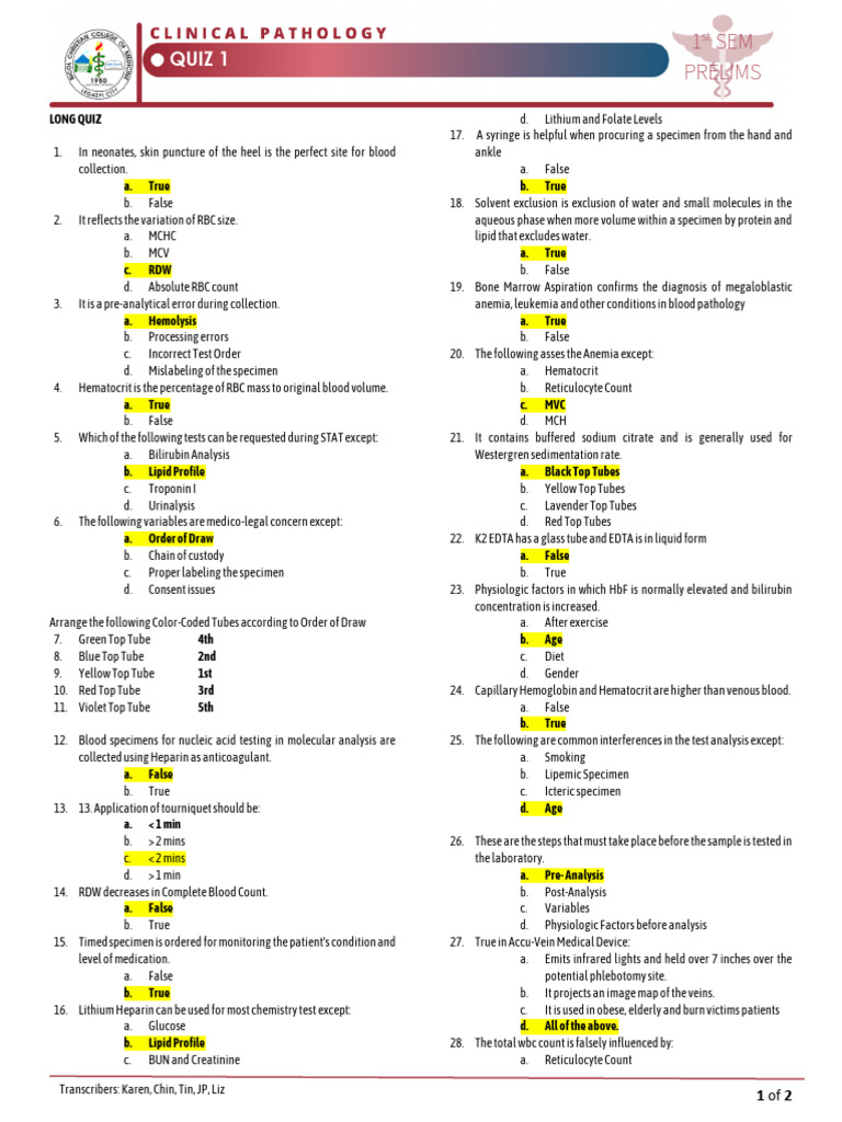 Clinical Pathology - Examination | PDF | Red Blood Cell | Medical ...
