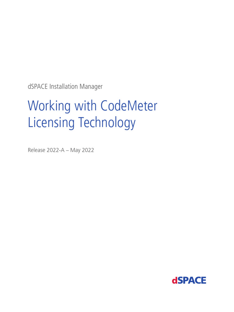 Dspace Installation - Manager Working With Codemeter Licensing ...