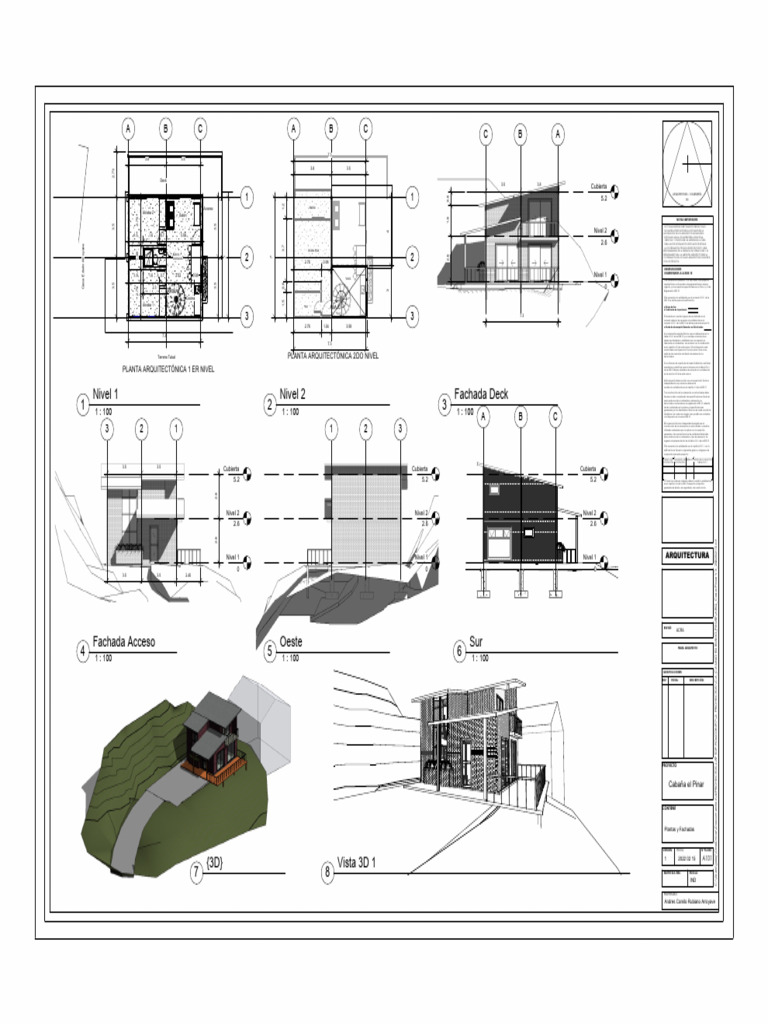 Planos Cabaña | PDF | Arquitecto | Ingeniería