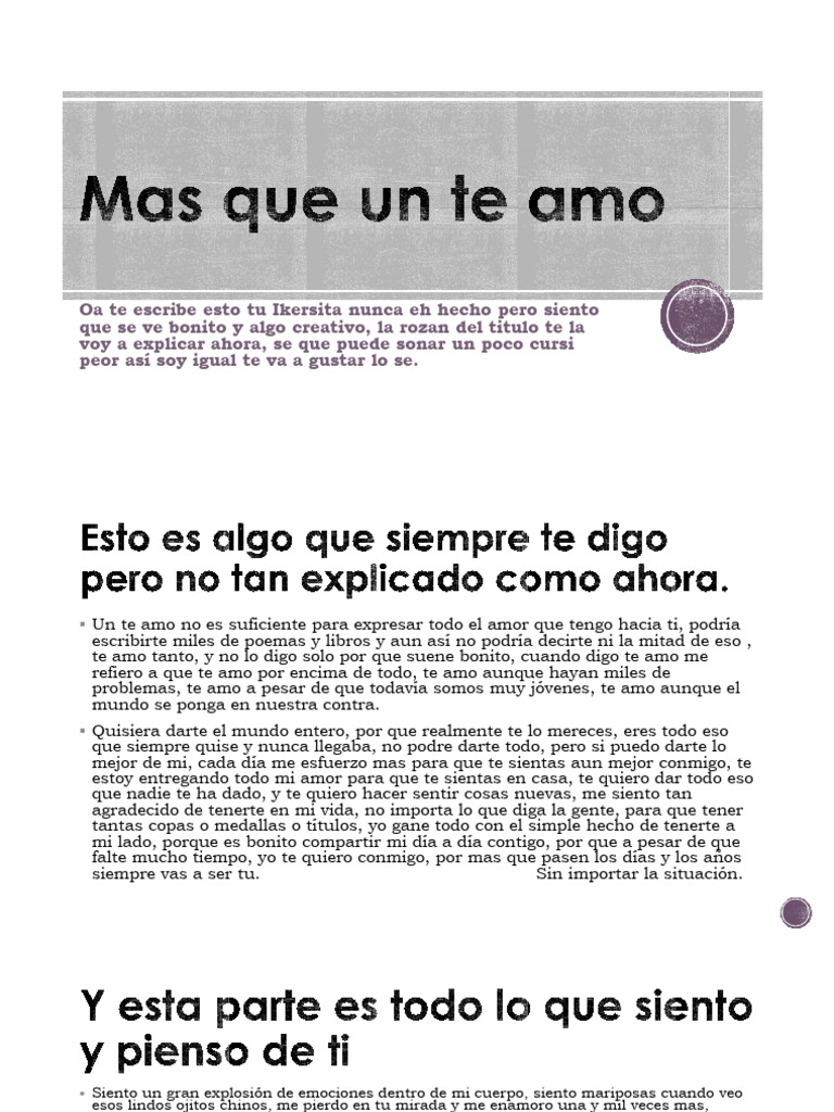 Mas Que Un Te Amo | PDF | Amor
