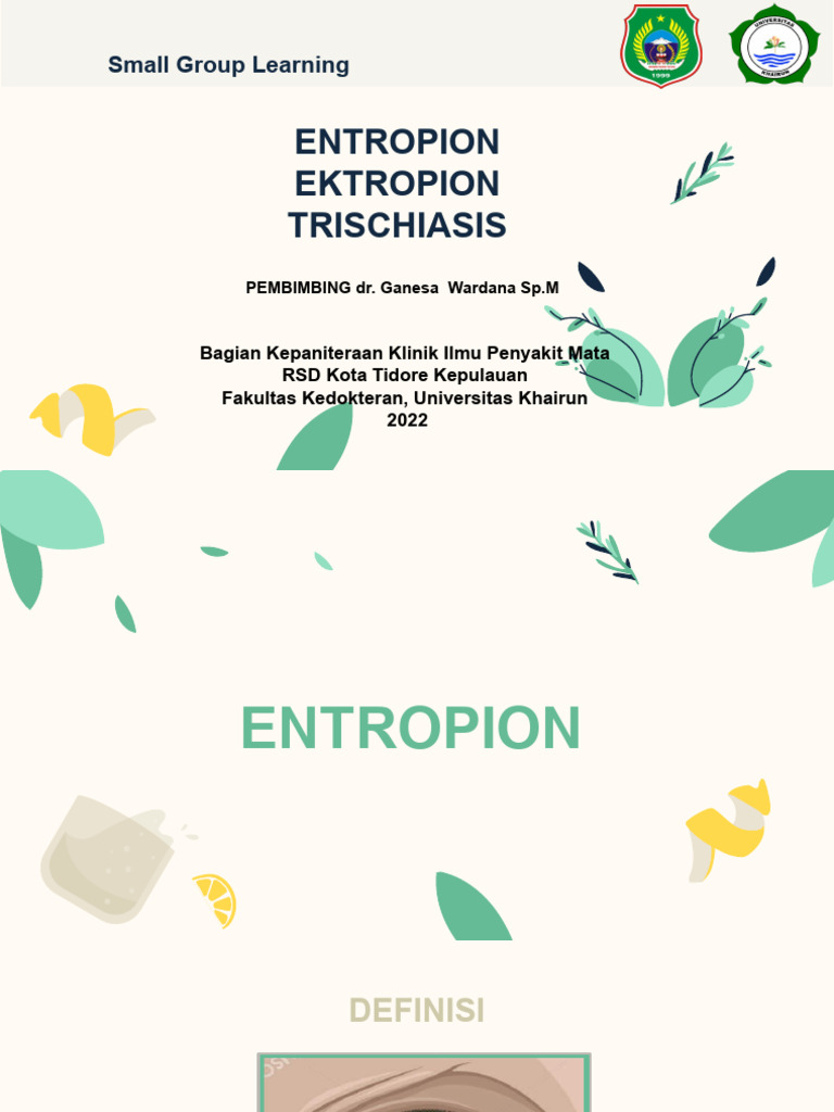 Entropion, Ektropion, Trichiasis | PDF