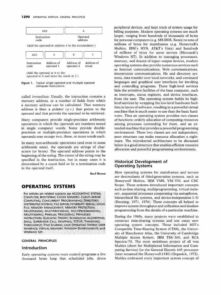 Operating Systems: Immediate. Usually, The Instruction Contains A | PDF ...