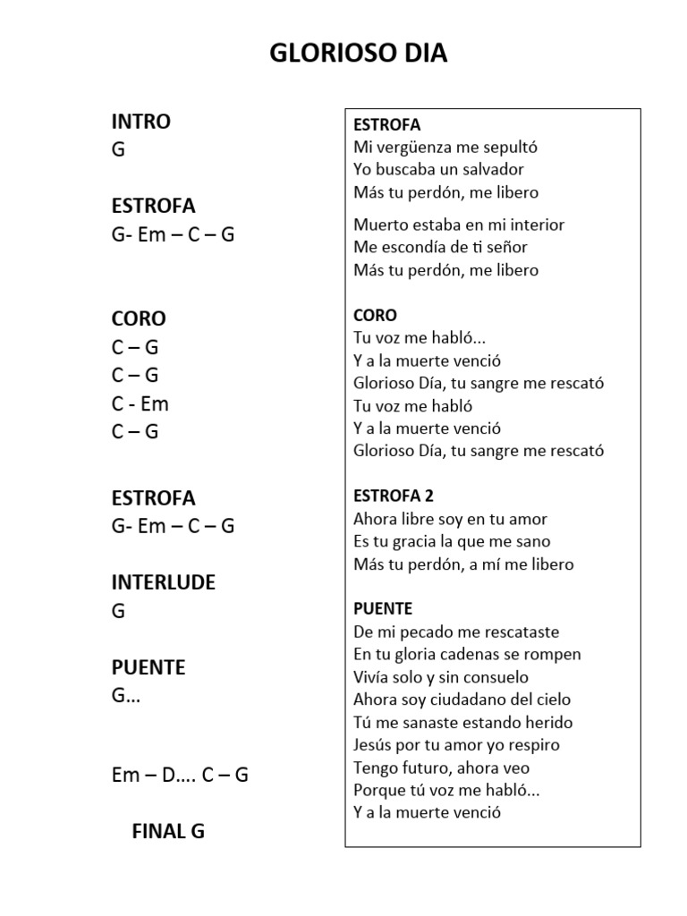 Glorioso Día: Letra y Significado | PDF