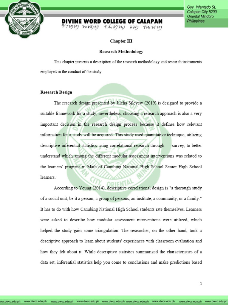 Thesis Chapter III | PDF | Statistics | Dependent And Independent Variables