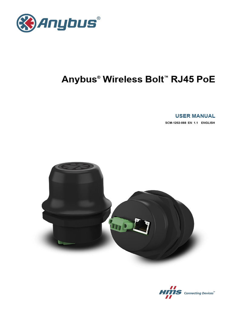 Anybus Wireless Bolt RJ45 PoE AWB2030 User Manual | PDF | Wireless Lan ...