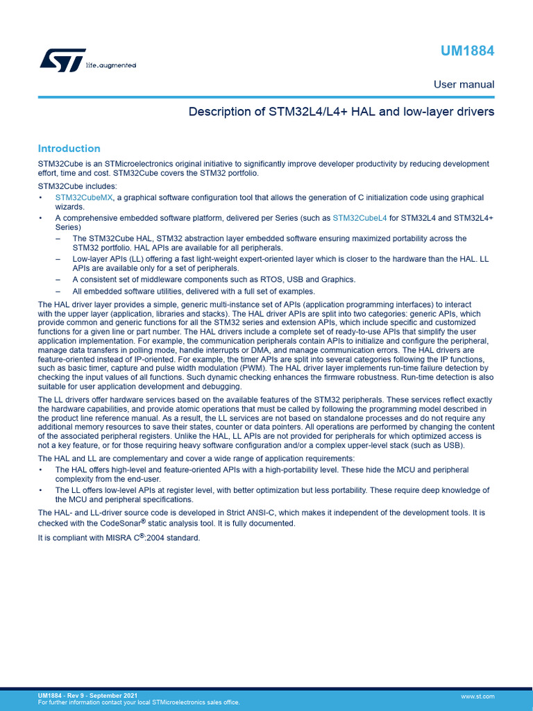 Um1884 Stm32l4 Hal Lowlayer Drivers | PDF | Microcontroller | Embedded System