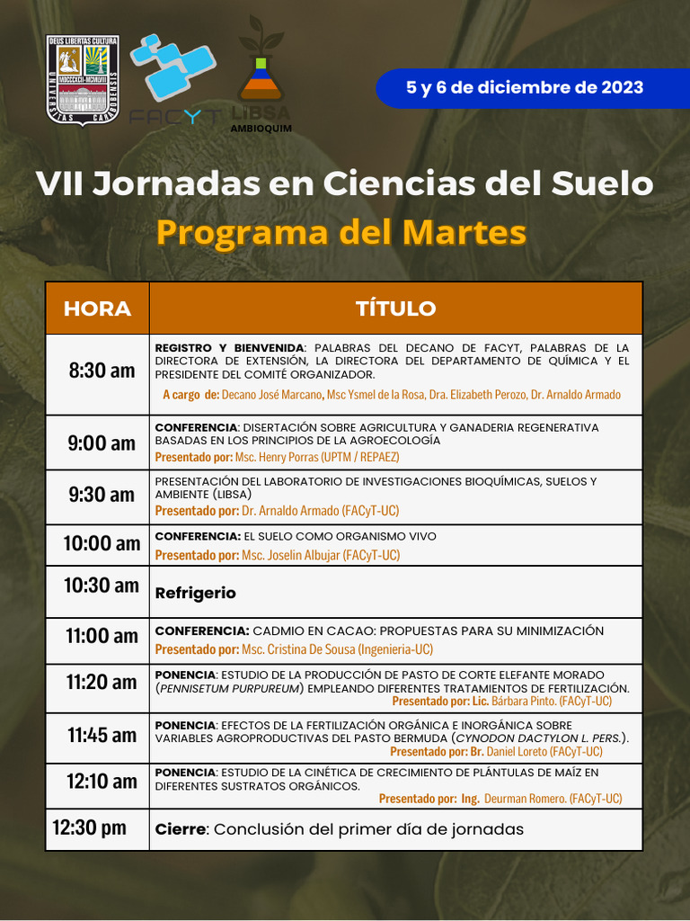 Programa Jornadas - 2023 | PDF | Agricultura | Agronomía