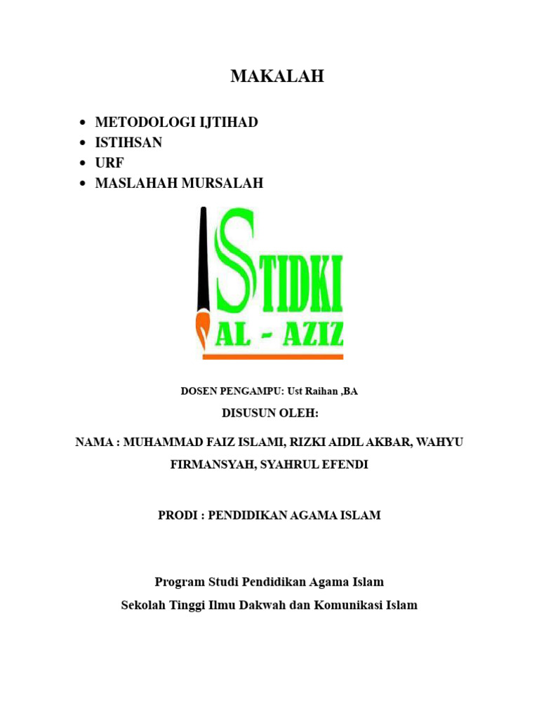 Tugas Ushul Fiqih (Kelompok 6, L Efendi, Wahyu, Rizki Dan Faiz) | PDF | Agama & Spiritualitas