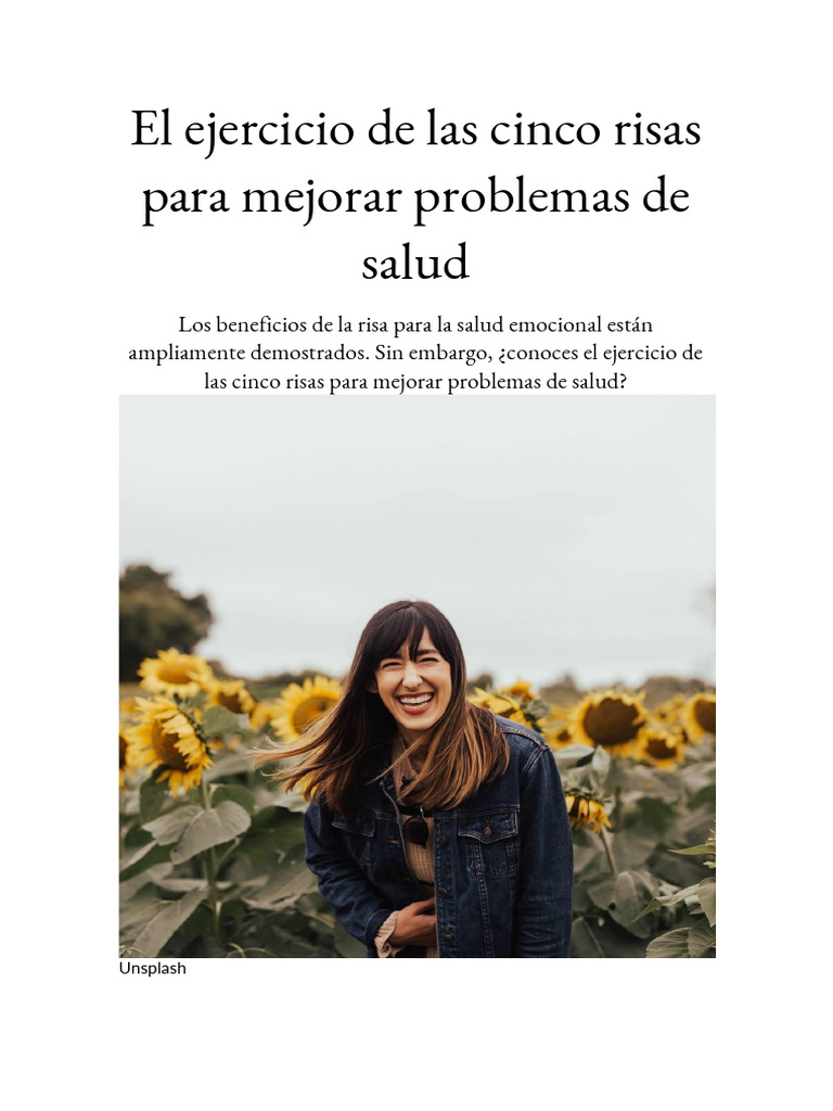 Mejora tu salud con el ejercicio de la risa | PDF | La risa | Humor