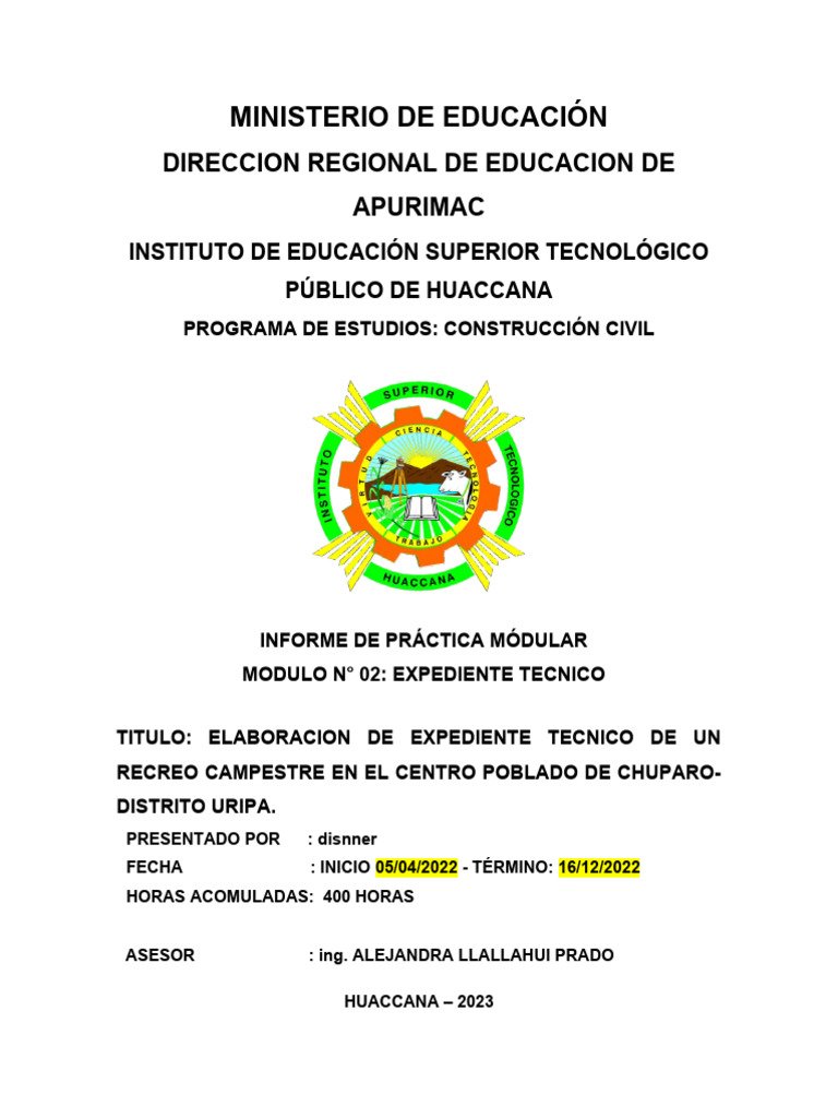 Informe modular guía y caratula | PDF