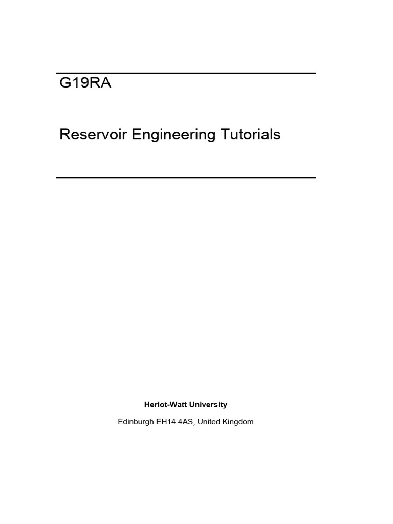 Tutorials Plus Solutions | PDF | Petroleum Reservoir | Barrel (Unit)