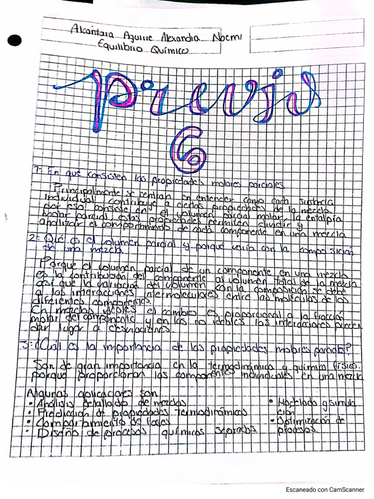 previo 6 equilibrio químico | PDF