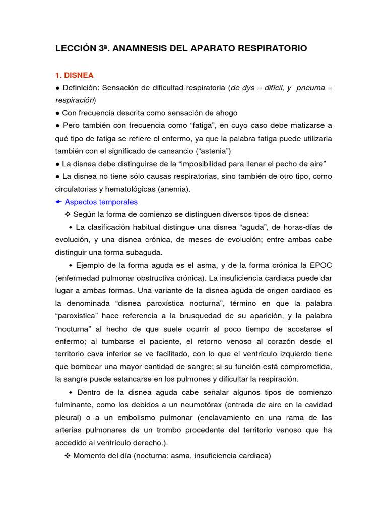 L.3. Anamnesis Aparato Respiratorio | PDF | Tos | Sistema respiratorio