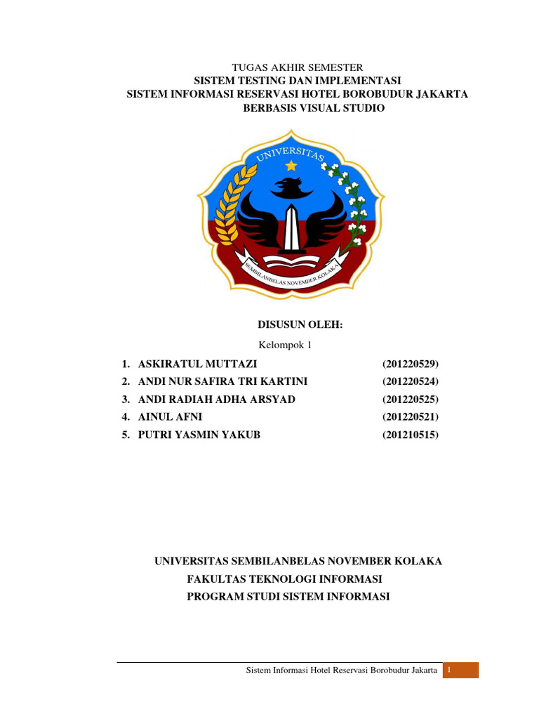 Hasil Laporan Reservasi Hotel | PDF