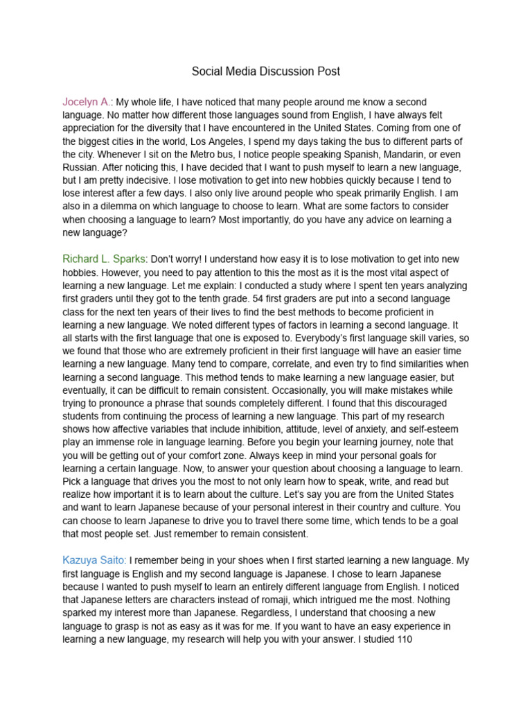 Writing Project 2 2 Pdf Second Language Acquisition Language