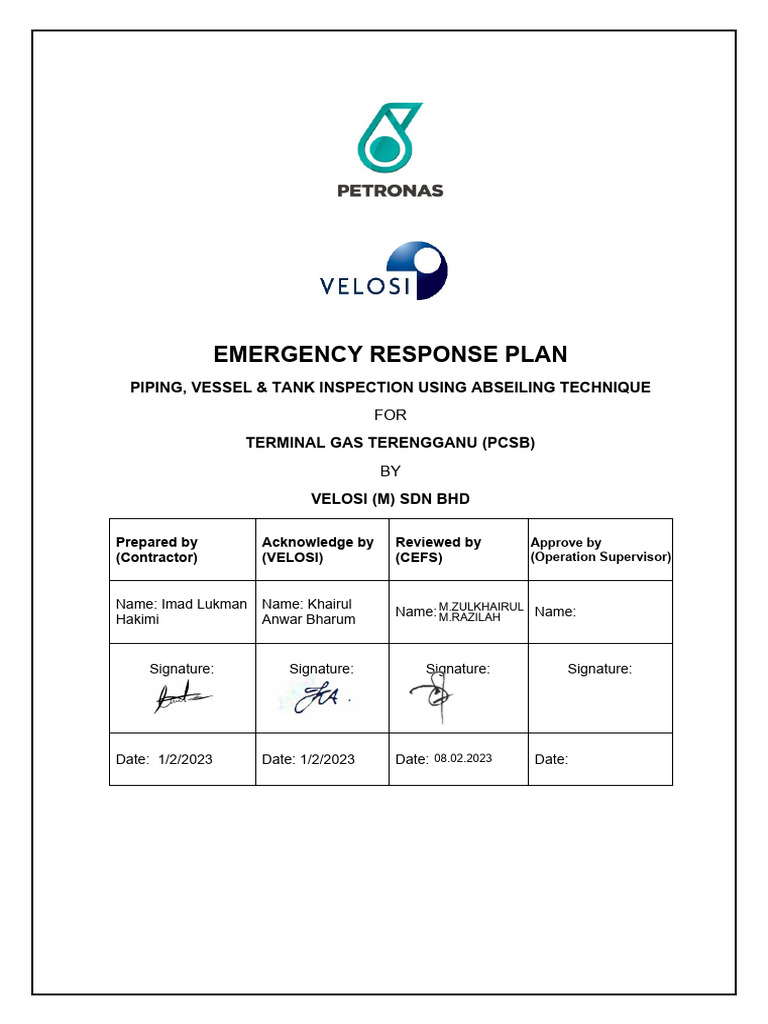Emergency Response Plan for TGAST | PDF | Emergency | Occupational ...