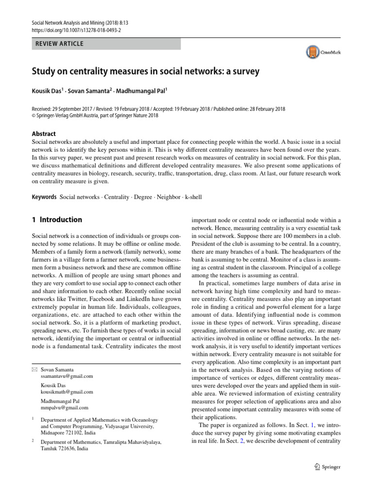 s13278-018-0493-2 | PDF | Theoretical Computer Science | Discrete Mathematics