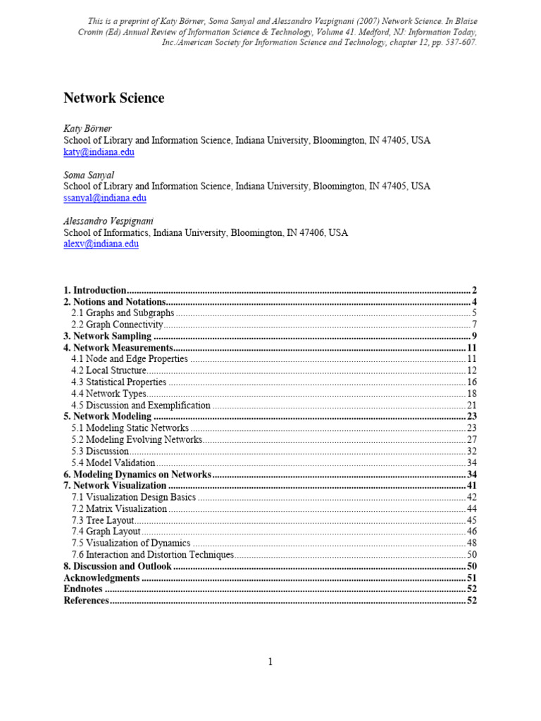 Network Science | PDF | Science | Vertex (Graph Theory)