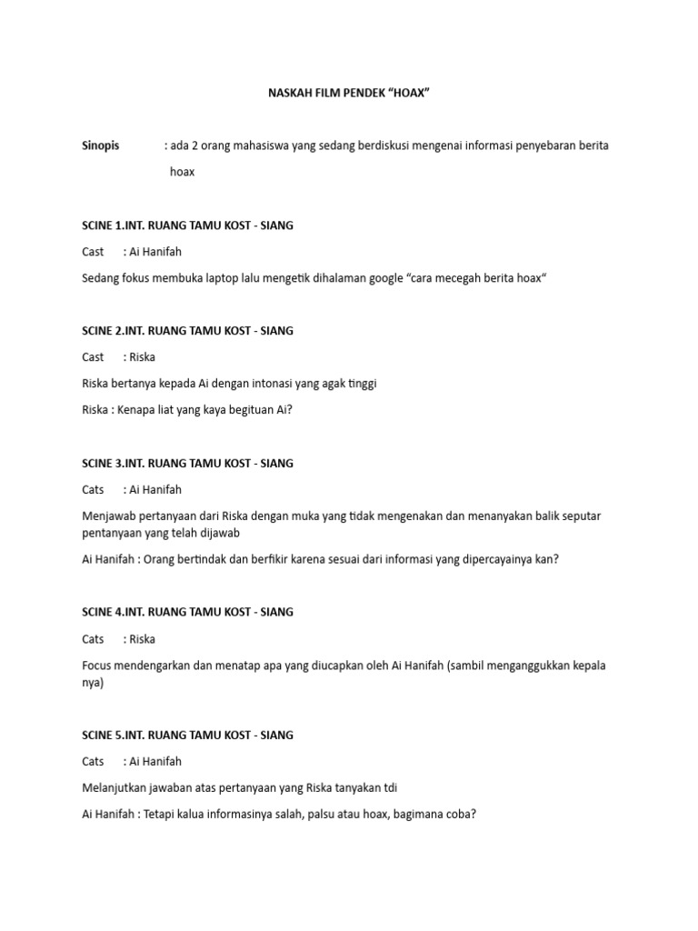 Naskah Film Pendek | PDF