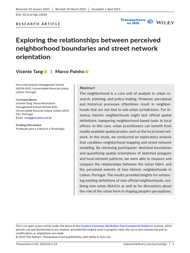 Exploring Relationships Between Perceived Neighborhood Boundaries ...