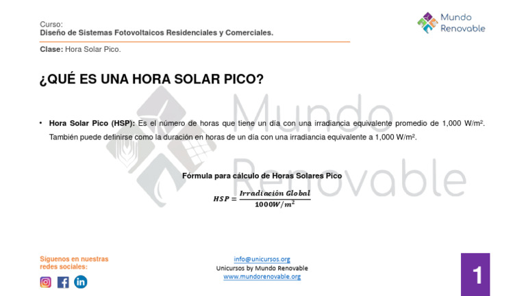 Definición y Cálculo de Hora Solar Pico | PDF