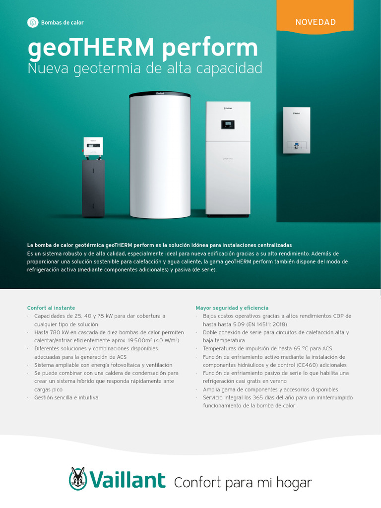 Bombas de Calor geoTHERM Perform 25-78 kW | PDF | Bomba de calor | Calor