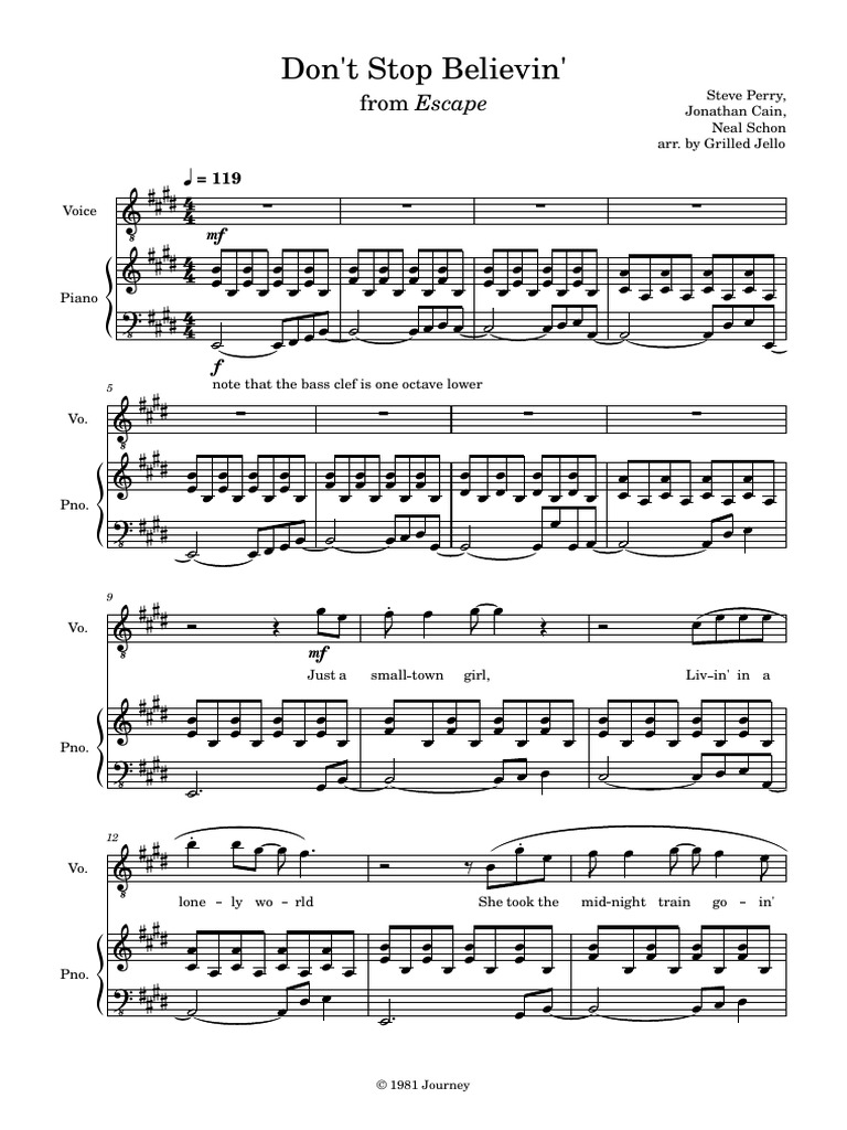 Dont Stop Believin - Journey | PDF | American Rock Musicians | Music