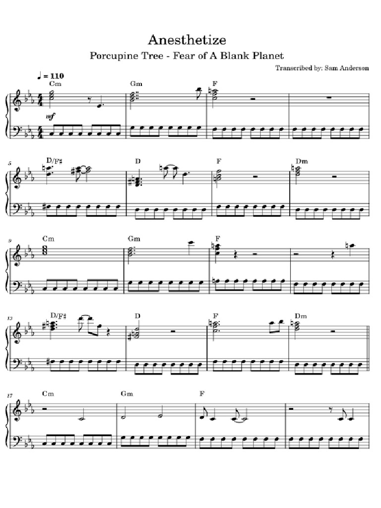 Anesthetize Porcupine Tree | PDF