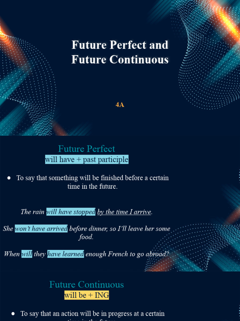 4A Future Perfect and Future Continuous | PDF