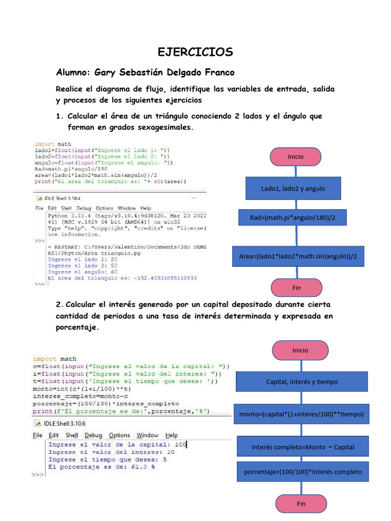Ejercicios de diagrama de flujo 08.09.22 | PDF