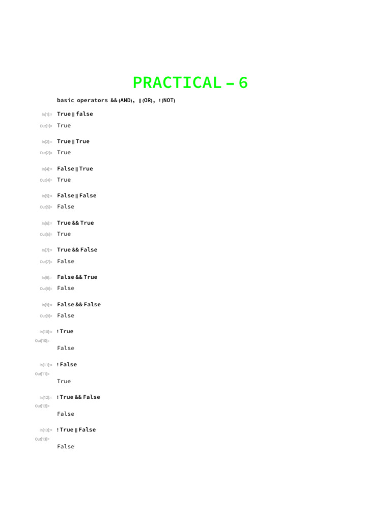 Practical 6 | PDF | Mathematical Logic | Computer Programming Practical 6 | PDF | Mathematical Logic | Computer Programming