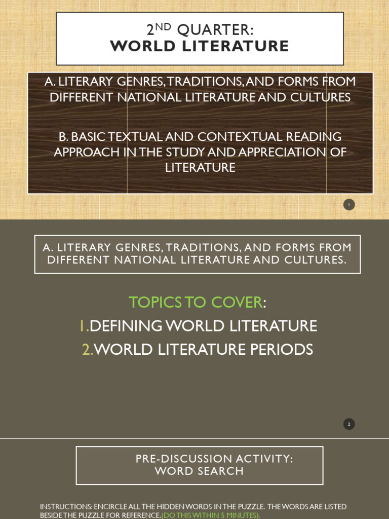 World Literature Overview | PDF | English Literature