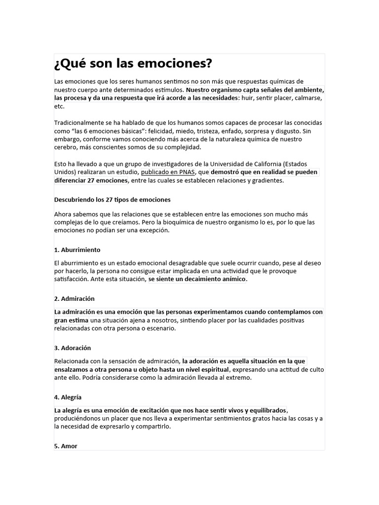 Qué Son Las Emociones | PDF | Las emociones | Placer