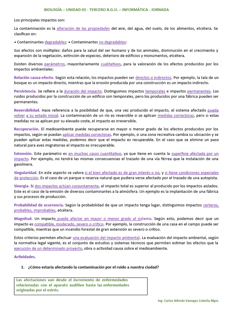 Modulo Bio 1 | PDF | Entorno natural | Contaminación