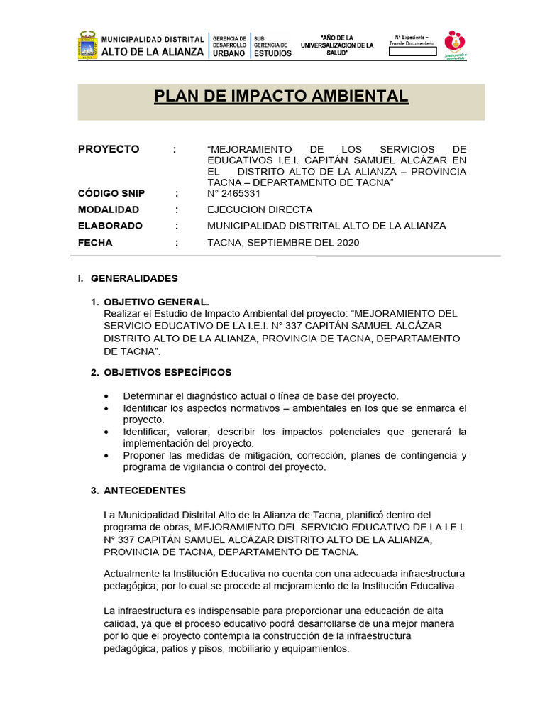 Plan de Impacto Ambiental Iei Csa | Descargar gratis PDF | Fundación ...