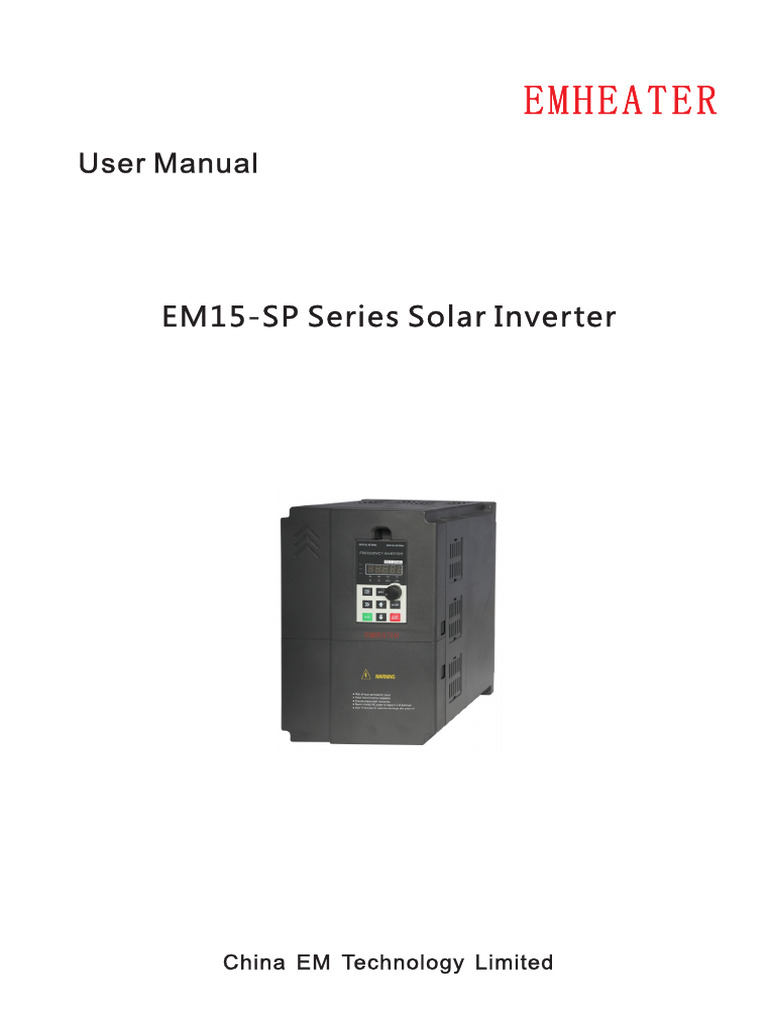 Solar Drive EM15 SP User Manual | PDF | Power Supply | Electronic Circuits