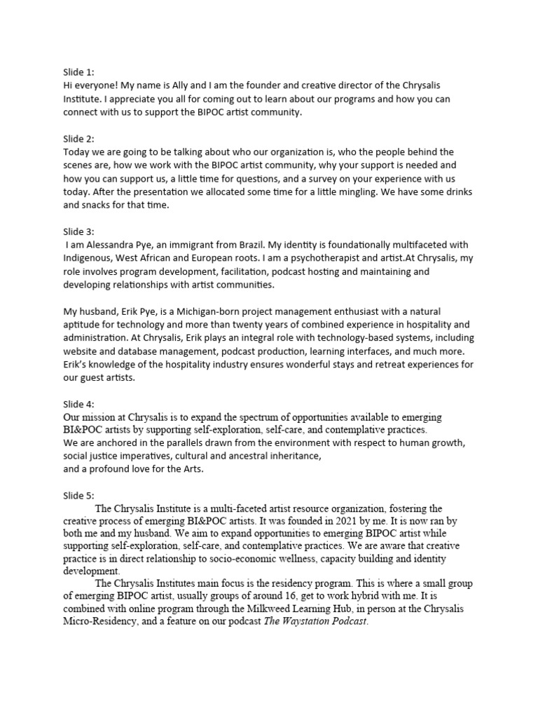 Client Presentation Script | PDF